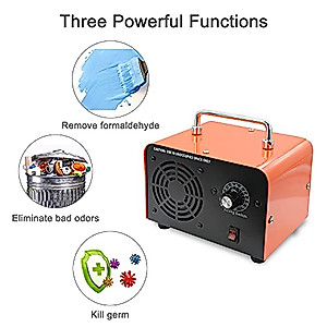 Commercial Ozone Generator 10,000 mg/h, Industrial Ozone Machine Odor Removal, Car Smoke Deodorizer, Portable O3 Purifier for Home Rooms, Air Eliminator for House, Basement, Bar (Orange)