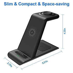 HATALKIN 3 in 1 Wireless Charging Station Compatible for Apple Products Multiple Devices Apple Watch ultra 8 7 SE 6 5 4 3 AirPods Pro 2 iPhone 14 13 12 11 Pro Max/X/XS/XR 8 Fast Wireless Charger Stand