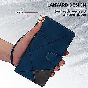 Neiye Compatible with Samsung Galaxy S23 Ultra Wallet Case with RFID Blocking Zipper Card Slots Stand Protective Flip Splicing PU Leather Phone Cover for S23 Ultra Case Wallet(6.8 inch-Blue)