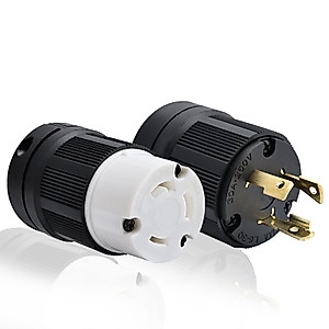 STARELO 30Amp Locking Plug/ Connector for Generator Set,NEMA L6-30P & L6-30C,250V 2 Pole 3 Wire Grounding Electrical Replacement Industrial Grade UL/ETL Listed.(L6-30P&L6-30C Set)