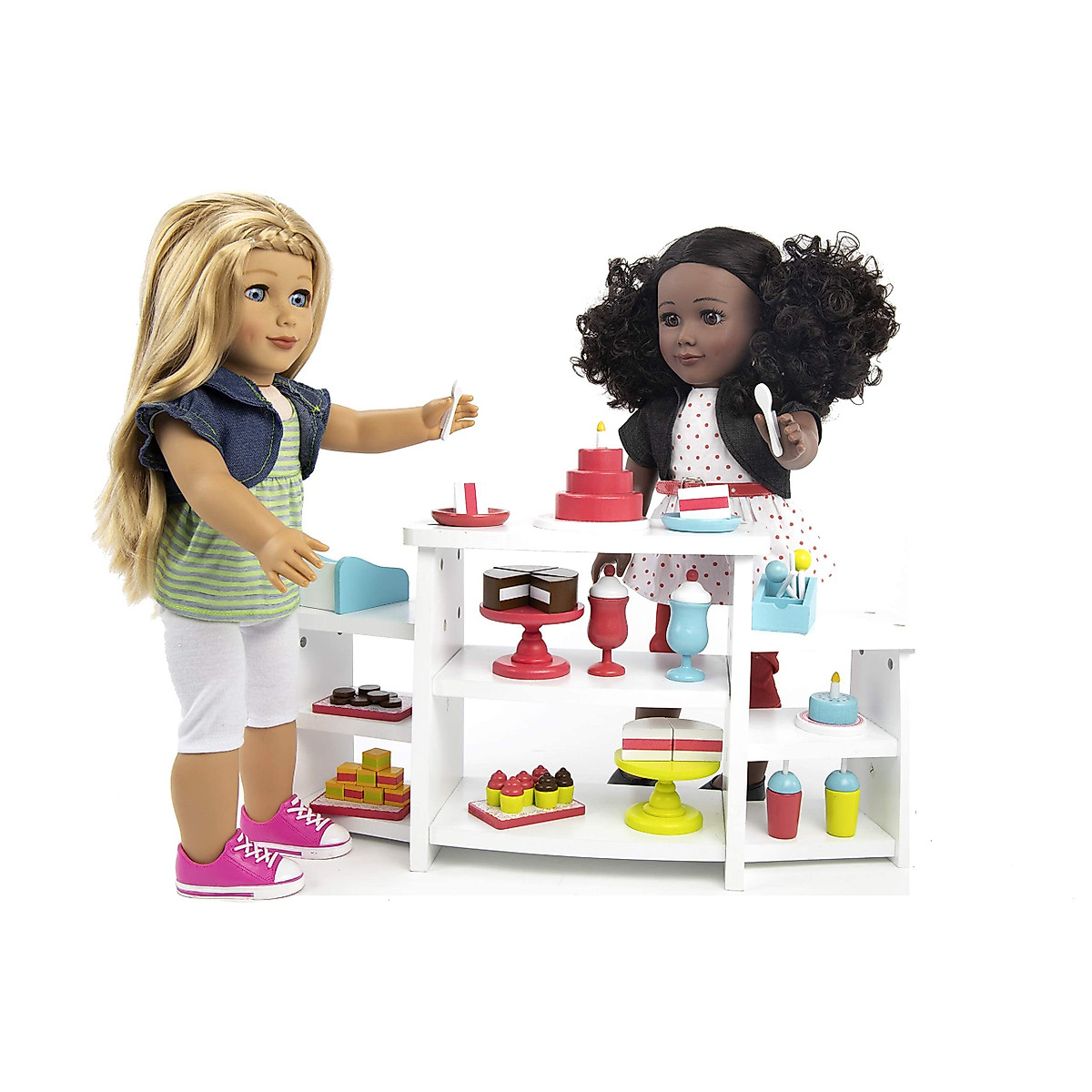 Playtime by Eimmie 18 Inch Doll Furniture - Wardrobe Closet for Doll Clothes & Accessories Storage - Wooden Playsets for American, Generation and Similar 14"- 18" Girl Dolls