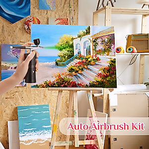 3 Modes Airbrush Kit with Compressor, 900 mAh Airbrush Set with 0.3mm Tip, Rechargeable Handheld Airbrush Compressor Gun Cleaner for Makeup, Painting, Nail, Cake Decor