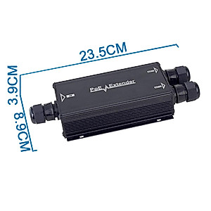 CENTROPOWER Outdoor Gigabit PoE Extender IP67 Waterproof, 60W 10/100/1000Mbps，2 Channel PoE++ Extender，Comply with IEEE 802.3af/at/bt，for IP Security Camera