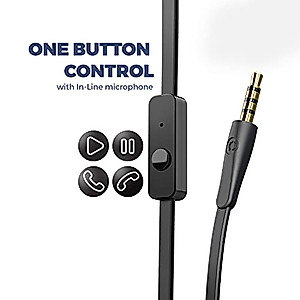MuveAcoustics Spark Earbuds Wired Headphones with Mic - Phone Headset in Ear Buds Noise Cancelling for Computer Android Gaming Compatible with Samsung, Laptop, iPhone, iPod, iPad, Kindle, 3.5mm Jack