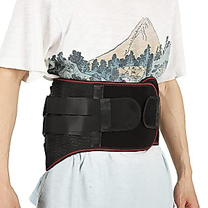 VBESTLIFE Lumbar Support Belt, Flexible Adjustment Curved Lumbar Support Brace 360 Degree Fixed Support Black Breathable with Massage Pads for Sports Waist Protection (XL)