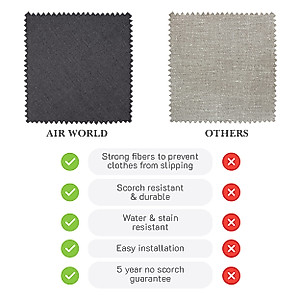 Air World Ironing Board Cover – Heavy Duty Ironing Board Pad with Adjustable Elastic Skirt, Bonus Hook & Loop Fasteners for 15X54 - Stain & Heat Resistant Iron Board Protective Cover