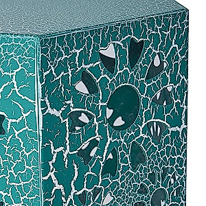 Christopher Knight Home Eliana Outdoor 14" Sunburst Iron Side Table, Crackle Teal