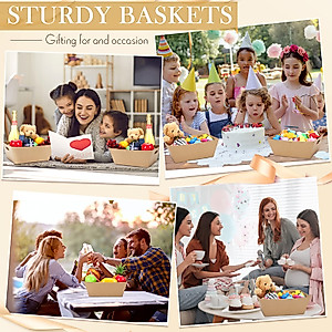 6 Pcs Large Basket for Gift Empty 11.8 x 7.5 Inches Sturdy Cardboard Market Tray Empty Gift Baskets to Fill Gift Basket Empty Basket for Gift for Easter Valentines Holiday Birthday Wedding Party Decor