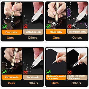 Penyeah Stylus pens for Touch Screens - [4-in-1] High Sensitivity and Precision Touch Screen Stylus Disc Tip,Black Rubber Tip & Mesh Fiber Tip Universal for All Capacitive Touch Screen Device (Gold)