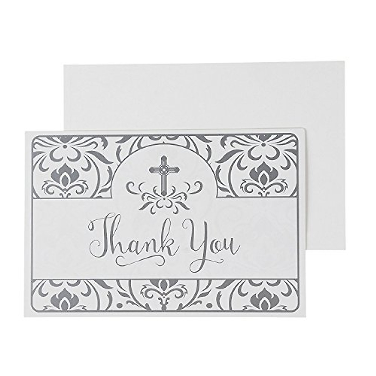 Thank You Postcard Set with Envelopes, Religious Greeting Cards, Floral Design (48 Pack)