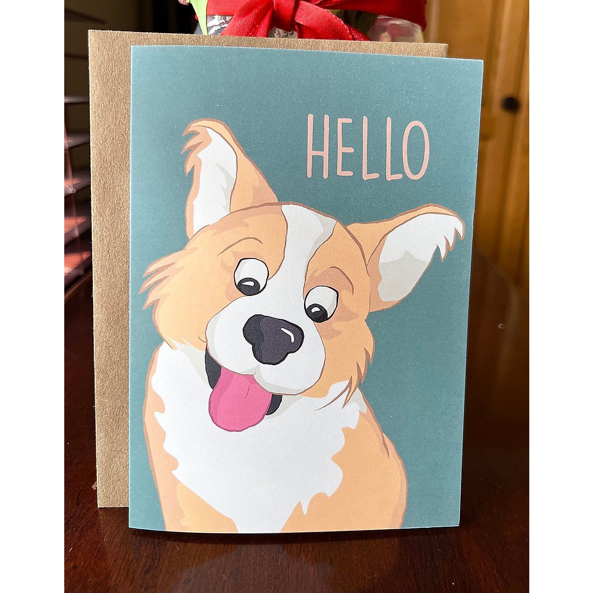 Funny Friend Birthday Card, Thinking of You Corgi Note Card with White or Kraft Envelope, All Occasion Cards for Best Friends, You Got This Card, Cute Blank Hello Card & Best Wishes Card