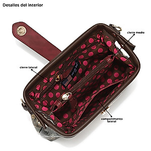 Nicole Lee Amaya Mini Crossbody, Multi Zip Compartments, Adjustable Detachable Crossbody Strap, Small (Paris Fashion Week)