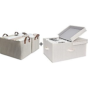 StorageWorks 2-Pack Storage Baskets for Shelves + 65L Storage Box