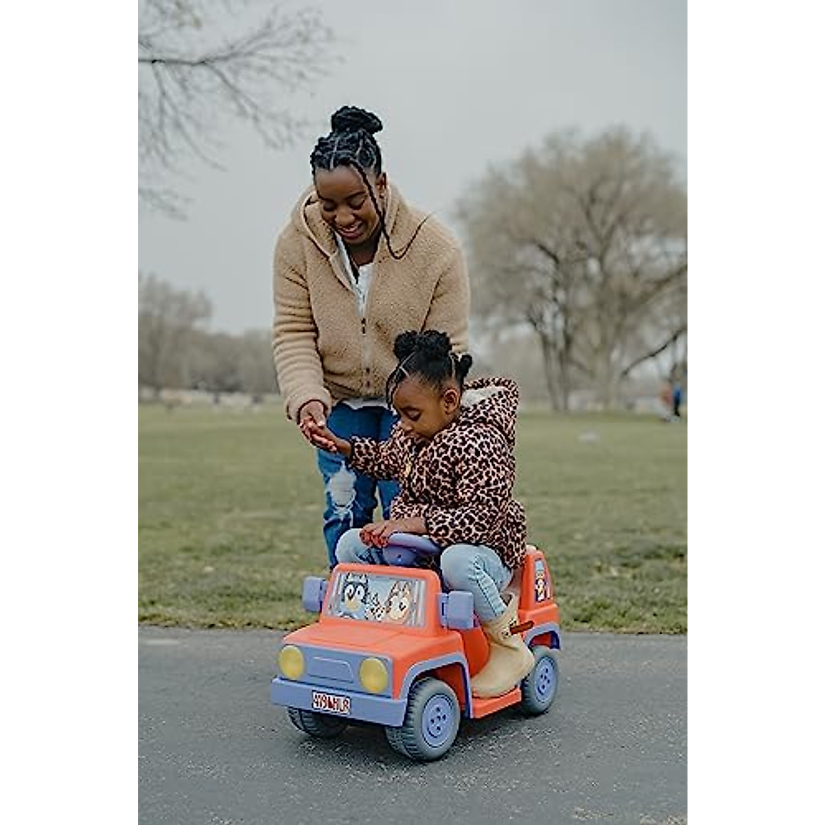 Bluey 6V Ride On Car for Toddlers - Interactive Electric Car for Kids with Sound Effects & Music, Riding Toy for Boys & Girls, Includes 6V Rechargeable Battery & Charger