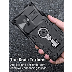 Nillkin for Samsung Galaxy S23 Ultra Case with Slide Camera Cover & Upgraded Kickstand, Mil-Grade Shockproof S23 Ultra Phone Case for Galaxy S23 Ultra Cases 6.8 Inch Black