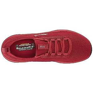 Skechers Women's D'Lux Walker SR-Ozema, Relaxed fit Athletic Styling Health Care Professional Shoe, Red, 9.5