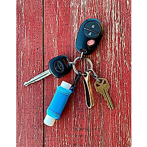 Chapstick Holder Keychain – Lip Balm Sleeve – Premium Neoprene with Key Chain Clip – Perfect for Chap Stick or Lip Gloss (Black, 2 Pack)