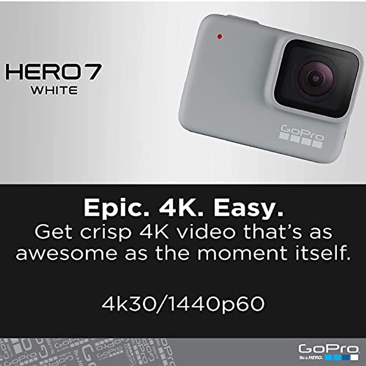 GoPro HERO7 White - E-Commerce Packaging - Waterproof Digital Action Camera with Touch Screen 1080p Video 10MP Photos Stabilization