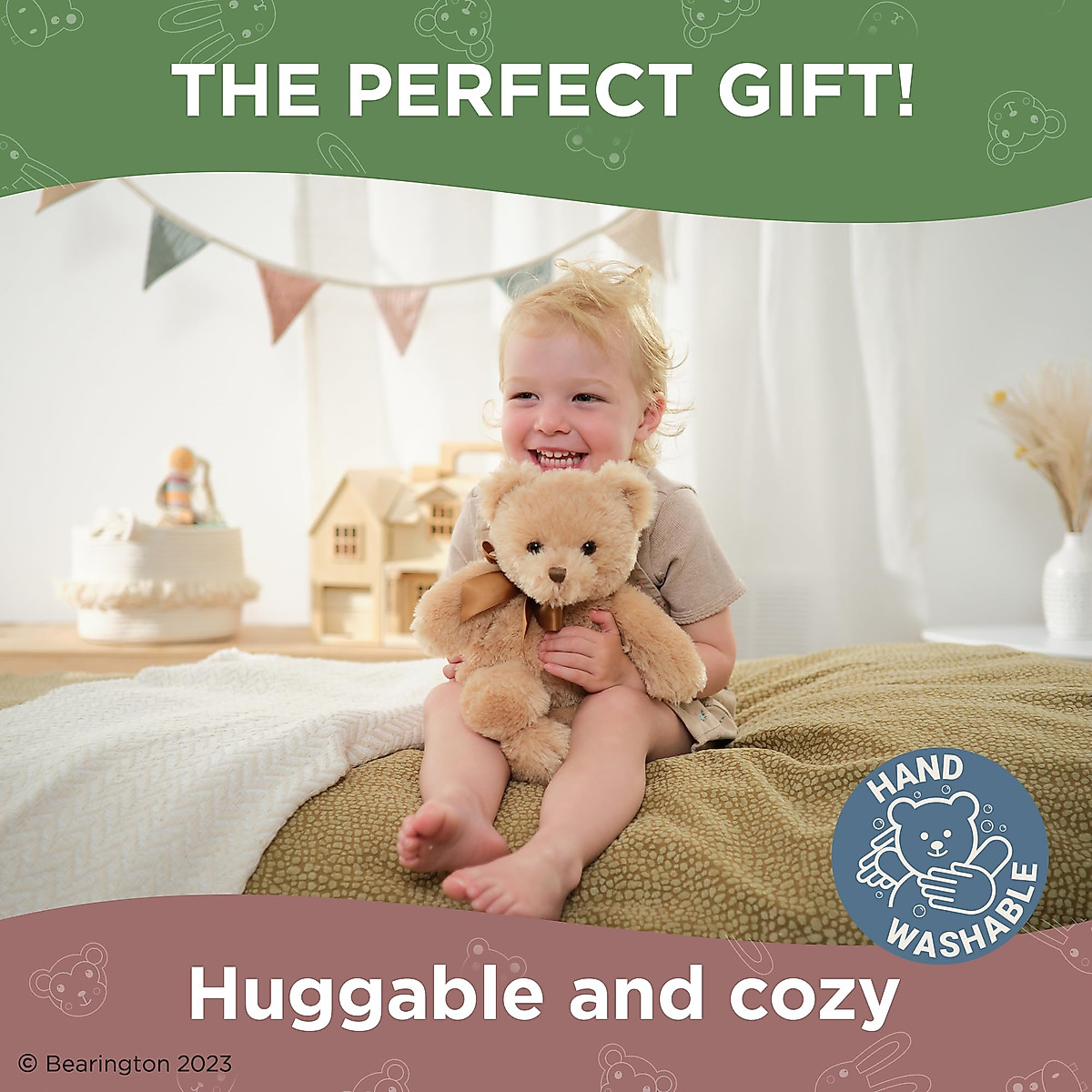 Bearington Lil' Honey The Brown Teddy Bear Plush, 12 Inch Bear Stuffed Animal