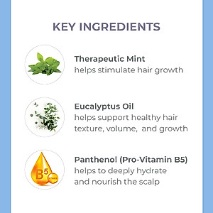 Derma E Thickening Conditioner for Thinning Hair and Natural Growth – Sulfate Free Therapeutic Mint and Herbal Hair Food Conditioner, 10 oz