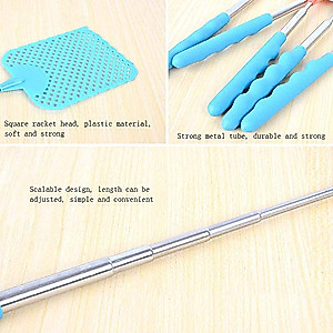 CUNYA 5 Pcs Extendable Fly Swatter Heavy Duty, Manual Swat Pest Control with Stainless Steel Adjustable Handle, Lightweight Durable Telescopic Fly Swatters