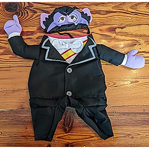Pet Krewe The Count Vampire Dog Costume & Cat Costume Medium Size | Sesame Street Dracula Monster Pet Costumes for Dogs and Cats | Perfect for Halloween, Birthdays, Parties, Photoshoots