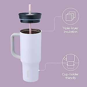 Owala 40oz Tumbler and 32oz Water Bottle Bundle with Insulated Stainless Steel, Spill Resistant Lids, Straws, and Double Wall Insulation