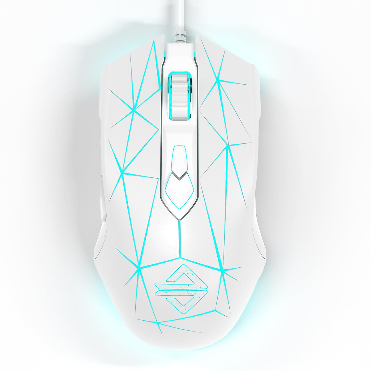 FELICON RGB Lightweight Gaming Mouse, Programmable 7 Buttons, Ergonomic LED Backlit USB Gamer Mice Computer Laptop PC, for Windows Mac OS Linux(Star White)