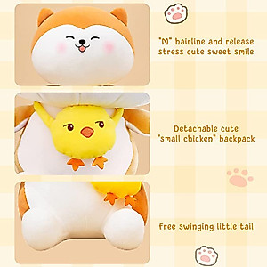 13.6" Smile Cute Shiba Inu Stuffed Animals,Soft Anime Plushies,Lovely Chicken Backpack Designd Plush Toys for Boys Girls