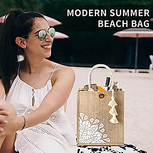 itgowisa Small Tote Bag for Women, Waterproof Beach Bag, Foldable Book Tote, Cute Reusable Grocery Bag, Gifts Basket for Her