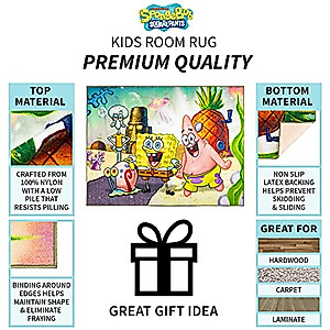 Franco Kids Room Non Slip Area Rug, 69 in x 52 in, Spongebob Squarepants