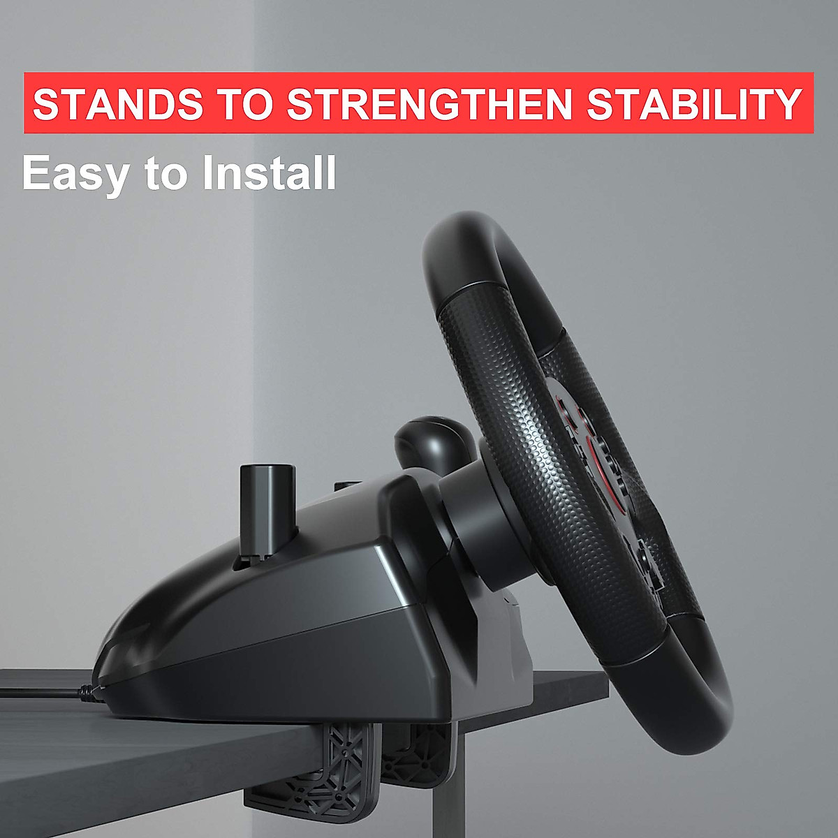 HG 2021 Gaming Racing Wheel 270 Degree Race Steering Wheel with Pedals and Double Vibration Function for PC/XBOX ONE/XBOX 360 / PS4 / PS3 / Nintendo Switch