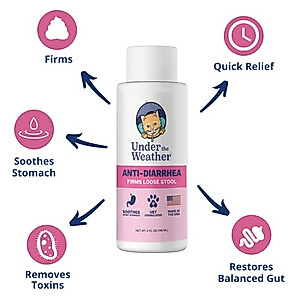 Under the Weather Anti-Diarrhea Liquid for Dogs and Cats - Soothe Your Pet's Upset Stomach and Provide Relief from Diarrhea - (4 oz Bottle) (for Cats (4Oz))
