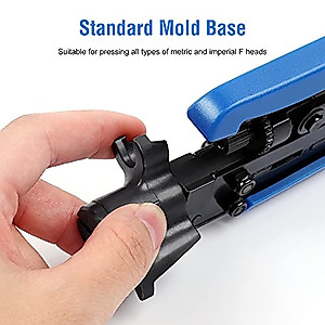 Knoweasy Coax Compression Tool - Coax Crimper and RG6 Crimping Tool for Coax RG6, RG59, and RG11 Cable F-Connectors