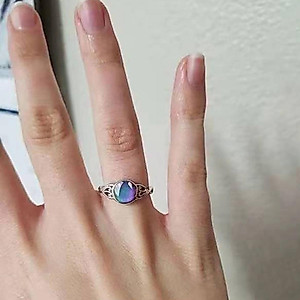 Fujiuia Mood Rings for Women Men Round Shape Emotion Temperature Color Changing Ring Jewelry Gift