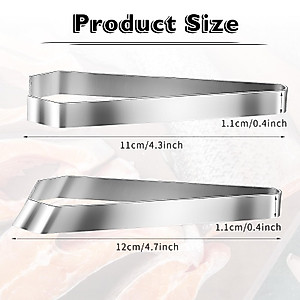 Bewudy 2 Pieces Fish Bone Tweezers, Heavy Duty Stainless Steel Kitchen Tweezers, Stainless Steel Flat and Slant Tweezers Pliers Remover Tool, Precision Non Slip Grip Kitchen Tweezers