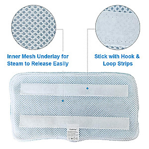 Fushing 7Pcs Steam Mop Pads, Washable Microfiber Cleaning Steamer Replacement Pads for Shark Steam & Spray Mop S3101 S3251 SK460 SK410 S3101n2 S3250 SK435CO SK140 SK141,Blue