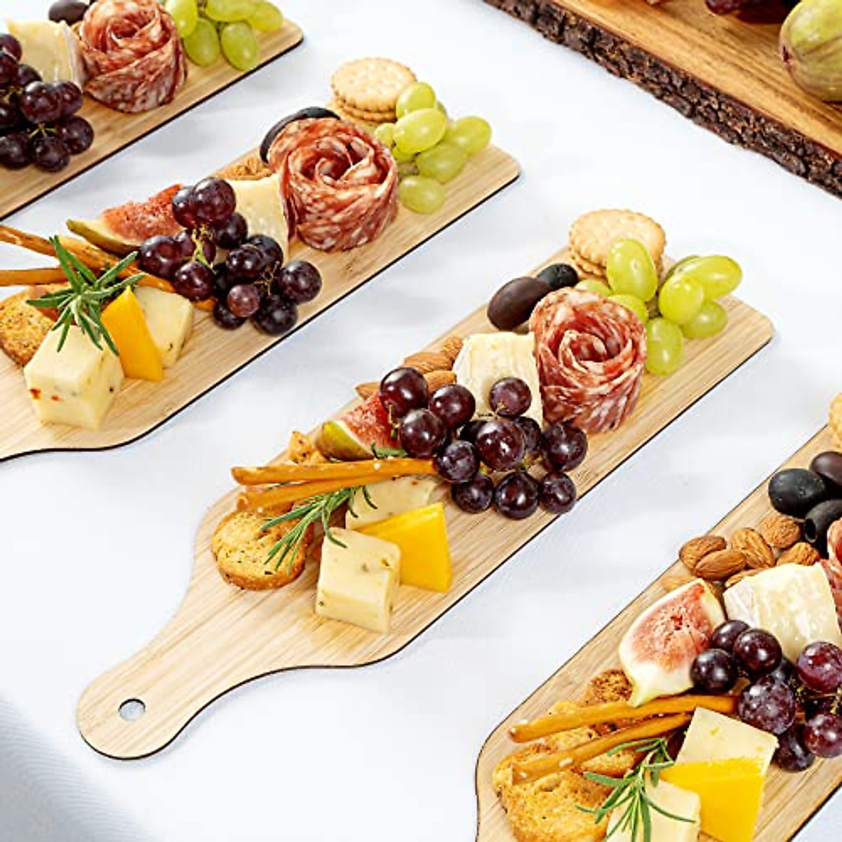 Restaurantware Nature Tek Bamboo Disposable Cheese/Charcuterie Board - 11 3/4" x 3 1/2" - 2 count box
