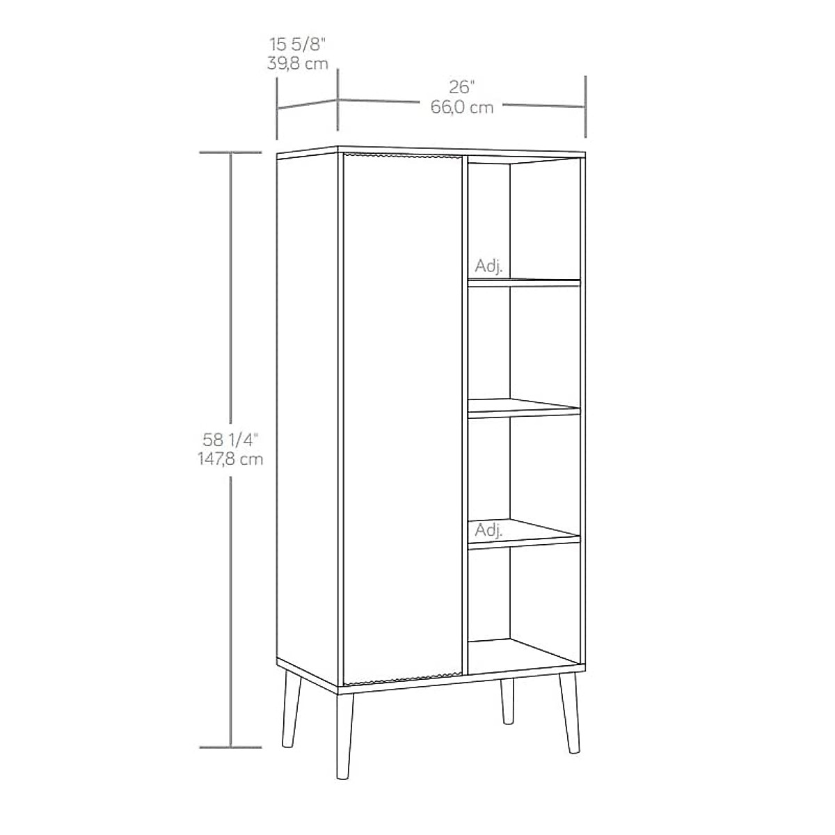 Sauder Ambleside Engineered Wood/Metal Storage Cabinet in Serene Walnut