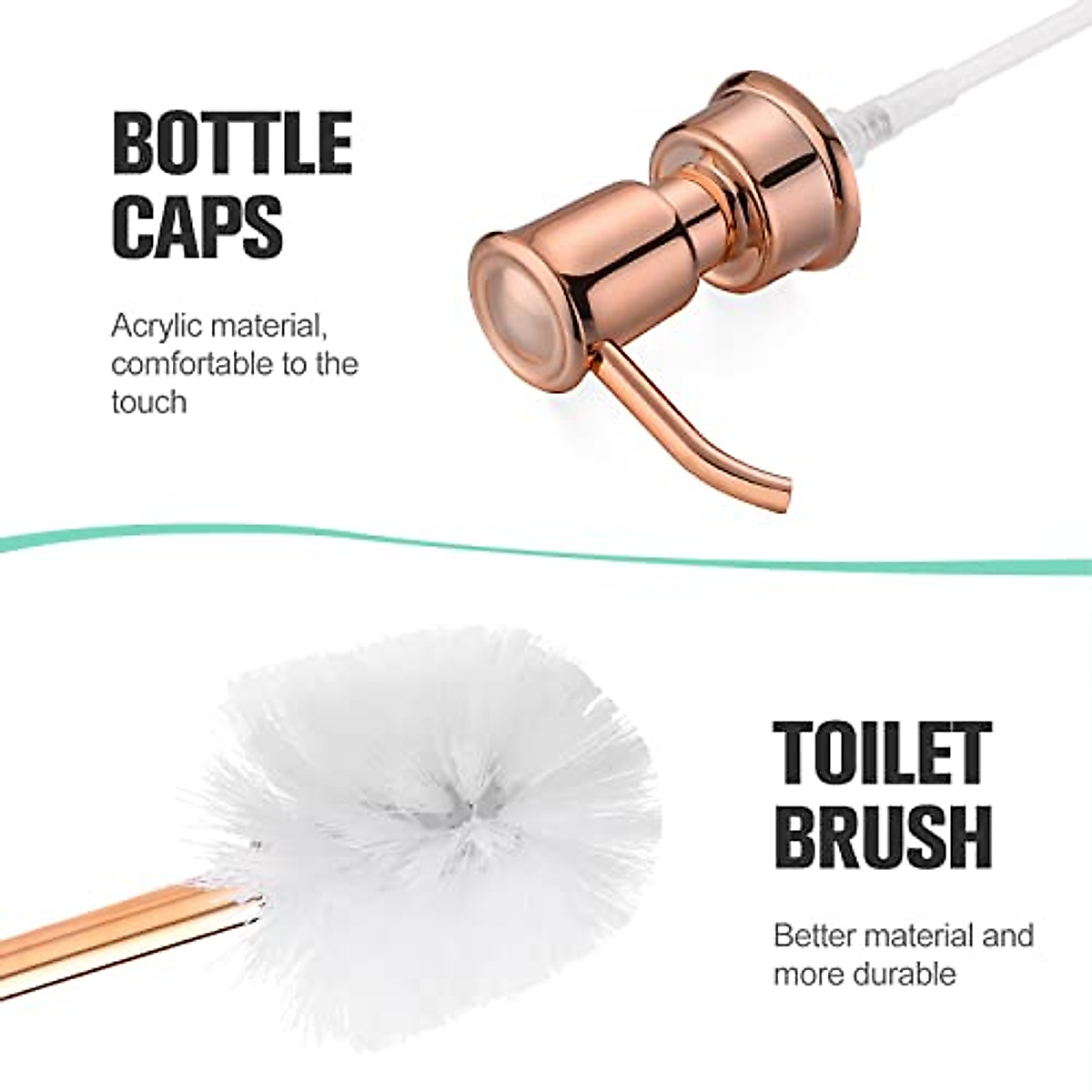 HWBKA 5 Pcs Matte Black Bathroom Accessories Set Complete,Bathroom Soap Dispenser Set with Toothbrush Holder,Toothbrush Cup,Soap Dish, Toilet Brush with Holder