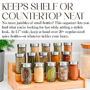 Bellemain 3-Tier Spice Rack | Bamboo Spice Rack Organizer for Cabinet, Spice Shelf Riser, Seasoning Organizer | Can Rack, Canned Food Organizer for Pantry | Medicine Storage, Cupboard Organizer