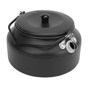 Lightweight and Portable Tea Kettle Ergonomic Handle Exquisite Texture for Home Coffee Shops Camping (Black)