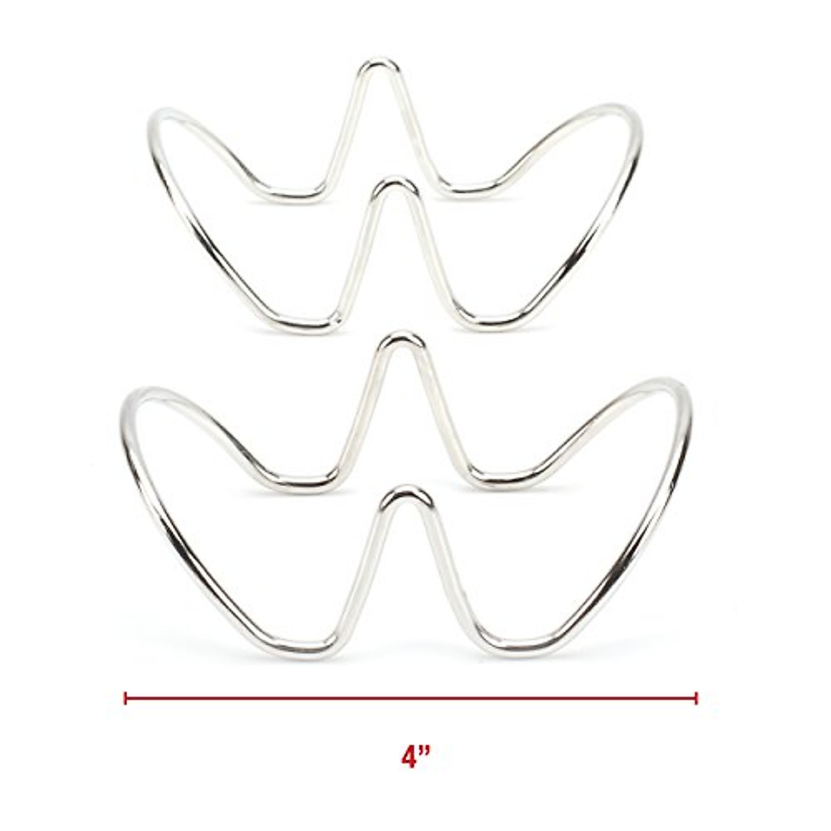 2LB Depot Taco Holder Set with 2 Stackable Stainless Steel Stands, Each Rack Holds 2 Hard or Soft Tacos, Five Styles Available, Perfect for Home and Restaurants