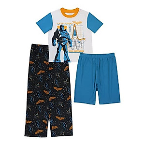 Disney Boys' Lightyear 3-Piece Loose-Fit Pajamas Set, LAUNCH ALL SHIPS, 8