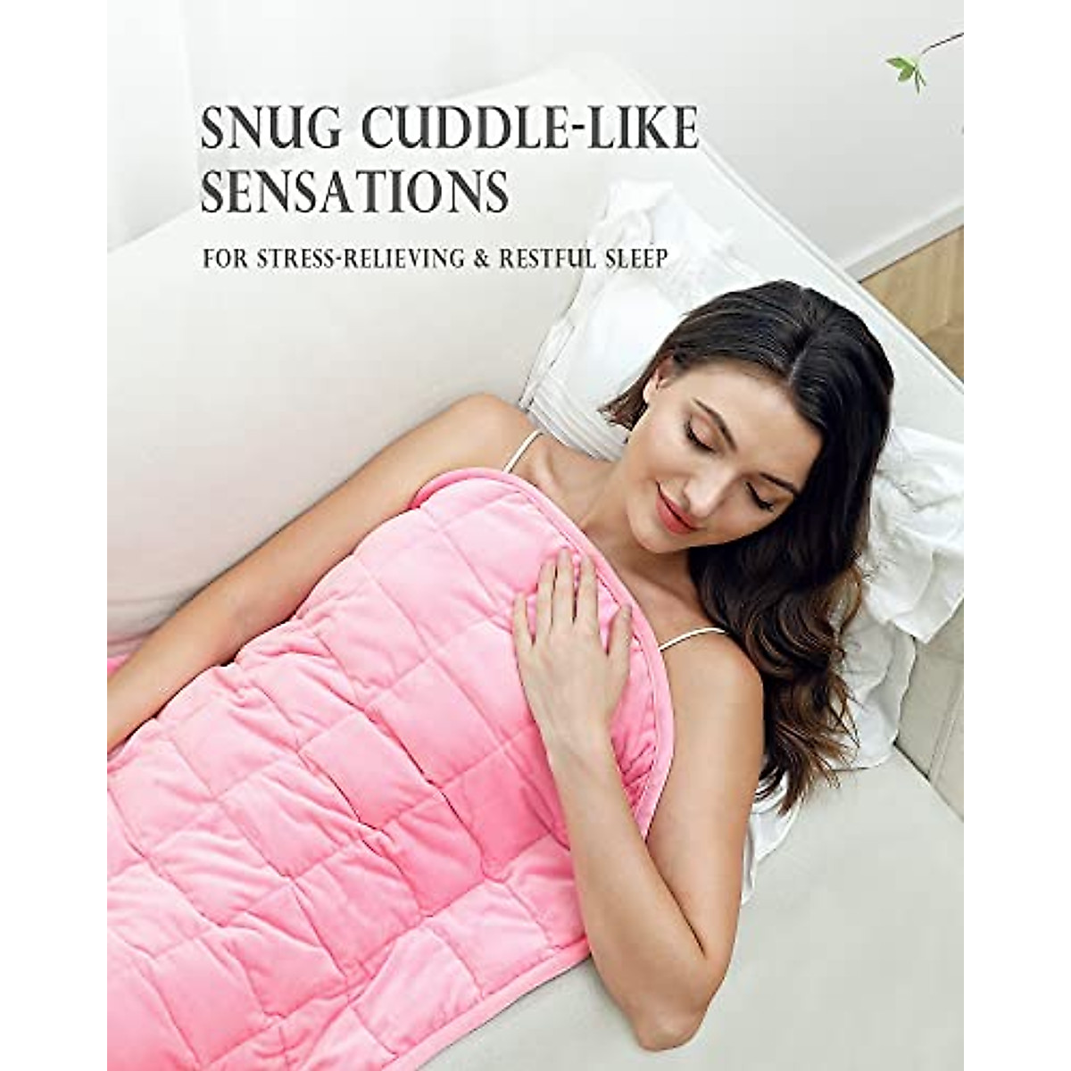 Cottonblue Weighted Blanket 7lbs for Adults, Luxury Crystal Velvet Weighted Lap Blanket for Relaxation, Lounging, Sleeping & Travel -Household Machine Washable, Pink, 29" x 24"