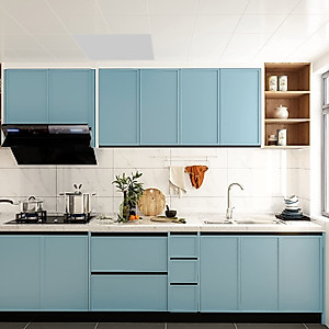 CRE8TIVE Thickened Ocean Blue Wallpaper Peel and Stick 24"x118" Self Adhesive Removable Light Blue Contact Paper Waterproof Decorative Vinyl Film for Bedroom Bathroom Countertops Cabinets Drawer Walls