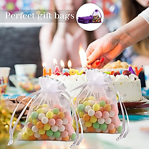 MISSJOJIAY 100Pcs Organza Bags Gift Bags, Sheer Organza Bags for Wedding Favor With Drawstring, 4.72 x 4 Inch Gift Bags, Party Favor Bags, Jewelry Bags. (multicolor)