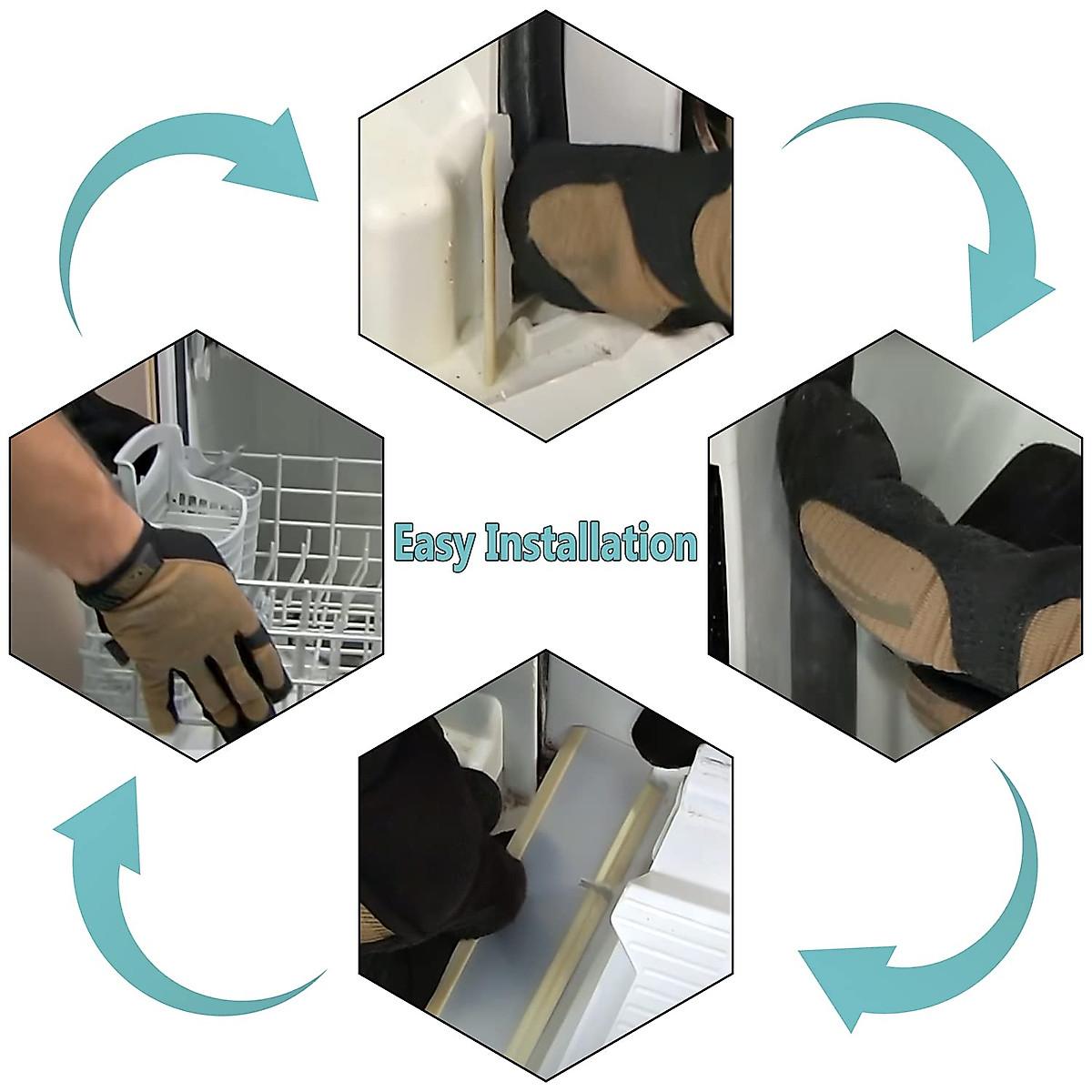 154827601 Dishwasher Door Seal 809006501 Lower Seal 154701001 Splash Shield Kit Compatible with Frigidaire Kenmore Replace AP5690109 PS8260227 154845301 154211801 by Cenipar