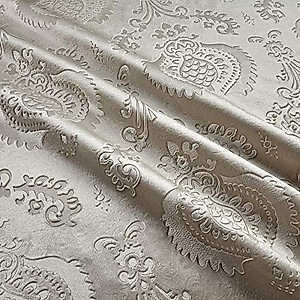Damask Embossed Velvet Ivory, Fabric by The Yard