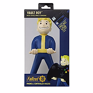 Exquisite Gaming: Fallout 76: Variant Vault Boy - Original Mobile Phone & Gaming Controller Holder, Device Stand, Cable Guys, Licensed Figure